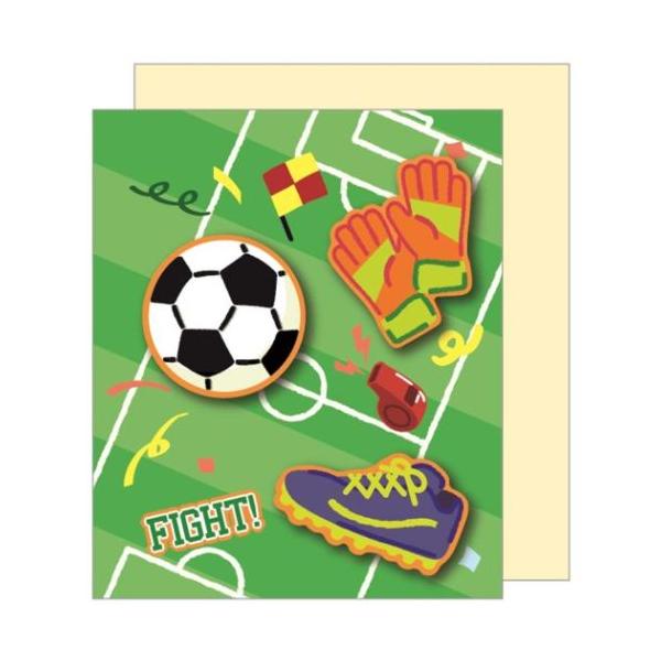 「色紙 賞状」 色紙 サッカー部 二つ折りメッセージボード シール＆封筒付き スポーツ 部活シリーズ 卒業記念 卒業、引退する先輩たちへ…熱いメッセージを届けよう 贈ってたのしい、もらってうれしい、一生の想い出になる[よせがき色紙]卒業 引...