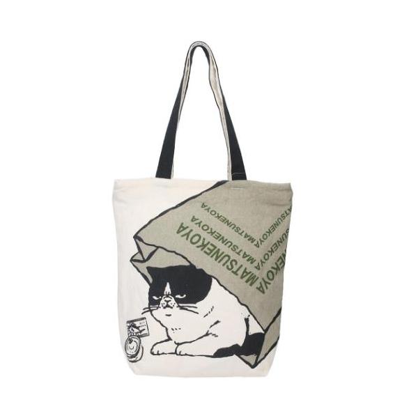 「トートバッグ」 トートバッグ ファスナー付きキャンバストート マツネコ紙袋 ミントイン 大判の雑誌もラクラク入る大きめトートバッグでおでかけしよう シンプルキュートなキャンバストートバッグシリーズこちらは大判の雑誌もすっぽり入るデイリーユ...