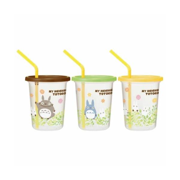 「プラカップ」 となりのトトロ グッズ プラカップ スタジオジブリ キャラクター ストロー付タンブラー3個 となりのトトロのかわいいランチ雑貨シリーズ 宮崎駿監督の名作[となりのトトロ]グッズにまたまた可愛いnewアイテム登場ストロー付タン...