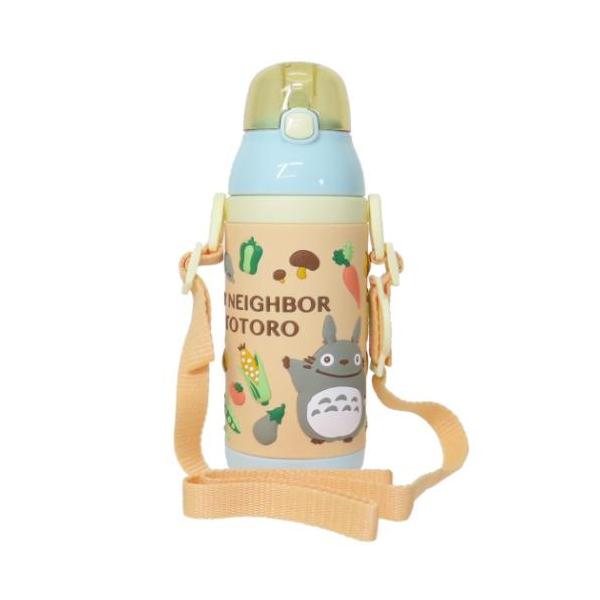 「水筒その他」 となりのトトロ グッズ 水筒 キャラクター ３ＤワンプッシュストローＢＴ やさい色 となりのトトロのかわいいランチ雑貨シリーズ 宮崎駿監督の名作[となりのトトロ]グッズにまたまた可愛いnewアイテム登場立体プリントでインパク...