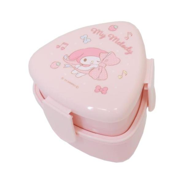 「お弁当箱 シール容器」 マイメロディ キャラクター お弁当箱 抗菌三角おにぎりランチボックス＆ケース ビッグリボン サンリオ コンパクトになる入れ子式収納 大人気サンリオキャラクターのキュートなランチ雑貨シリーズこちらはとっても便利な[抗...