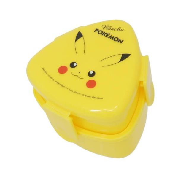 「お弁当箱 シール容器」 ポケットモンスター キャラクター お弁当箱 抗菌三角おにぎりランチボックス＆ケース ピカチュウ フェイス 23 ポケモン コンパクトになる入れ子式収納 大人気[POCKET MONSTER/ポケットモンスター]のキ...