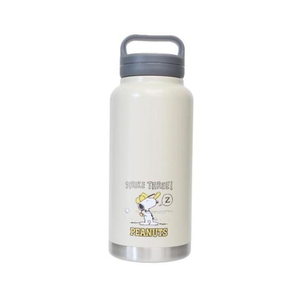 「水筒：保冷 保温機能付き」 スヌーピー スクリューハンドル付マグボトル 1000ml ピーナッツ 保温保冷水筒 キャラクター BASE BALL スヌーピーのかわいいランチ雑貨シリーズ 大人気[PEANUTS/SNOOPY]の可愛いランチ...