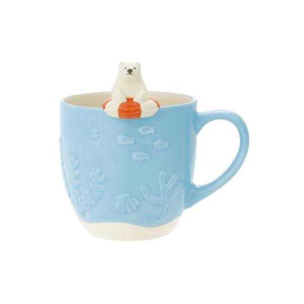 「マグカップ」 マグカップ puka puka 浮き輪スプーン＆海中マグ シロクマ 浮き輪に乗ってプカプカ浮かぶ姿が可愛い 毎日が楽しくなるキュートな雑貨シリーズこちらは浮き輪に乗って浮かぶ姿が可愛い[スプーン＆マグカップセット]浮き輪スプ...