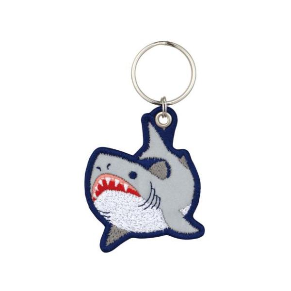 「キーホルダー」 キーリング 海のリフレクター刺繍キーリング サメ デコレ 両面にリフレクター生地を使用した交通安全グッズ 通学、通勤の安全管理におすすめのアイテムが登場こちらは水族館の人気者をモチーフにした[海のリフレクター刺繍キーリング...