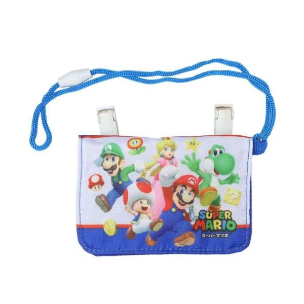 「クリップポケット」 スーパーマリオ クリップポケット ネックコード付きミニお出かけウォレット 新入学 サンアート ポケットがない服でもクリップで簡単に取り付けできる ハンカチやティッシュ、マスクやお菓子などいろんなものが入れられる[ポシェ...