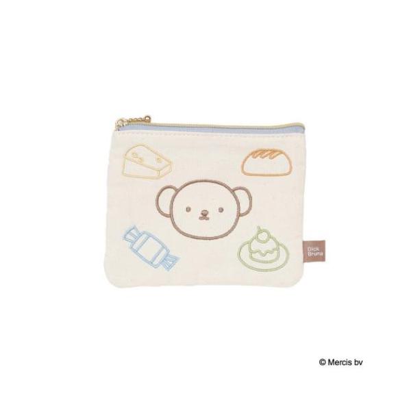 「ミニポーチ クリアポーチ」 ミッフィー 絵本キャラクター 平ポーチ BRUNA Colorful Line ミニフラットポーチ ボリス ディックブルーナ フルーツ等のモチーフをカラフルなライン刺繍で表現したシリーズ ディックブルーナの人気...