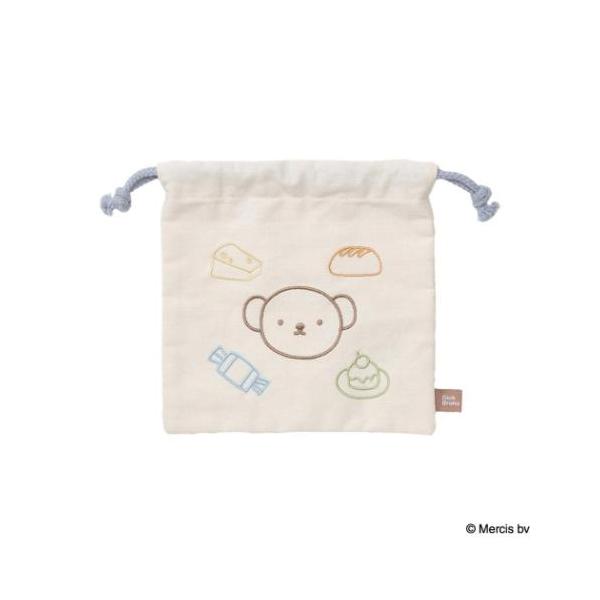 「巾着袋」 ミッフィー 絵本キャラクター 巾着袋 BRUNA Colorful Line きんちゃくポーチ ボリス ディックブルーナ フルーツ等のモチーフをカラフルなライン刺繍で表現したシリーズ ディックブルーナの人気絵本[miffy/ミッ...