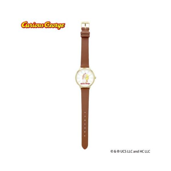 「腕時計」 おさるのジョージ ベーシックレザーウォッチ 腕時計 絵本キャラクター DBR シンプルでキュートなウォッチ 毎日のコーディネートにぴったりのファッションウォッチシリーズこちらはシンプルでキュートなデザインがかわいい[レザーウォッ...