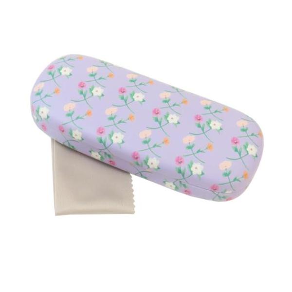 「メガネ サングラス」 眼鏡ケース クロス付きメガネケース ストライプフラワー パープル フレンズヒル ハードタイプだからカバンの中でもしっかり守ってくれる FRIENDSHILLシリーズからかわいいNEWアイテムが登場こちらは大人気アイテ...