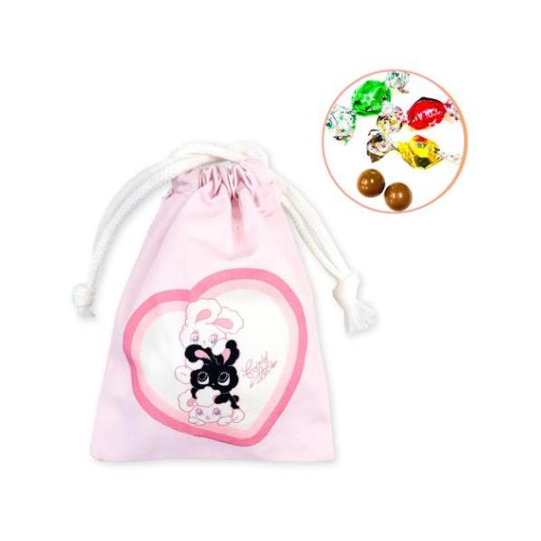 軽減税率 「食玩 お菓子」 お菓子巾着ギフト チョコ3袋入り foxy illustrations お菓子 フロンティア Bunny and Black Bunny 友達へのプチギフトやお世話になった方へのちょっとしたお礼に HAPPY V...