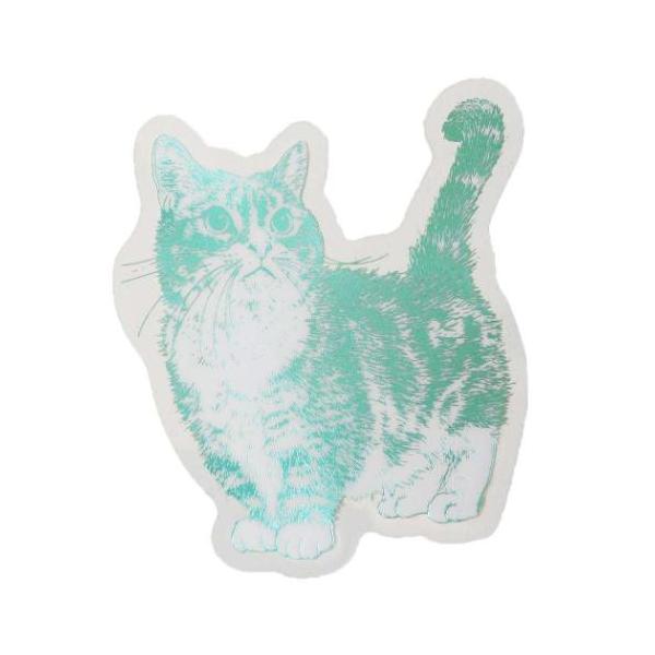 「ステッカーその他」 ダイカットシール Cat Art Collection クリアダイカットステッカー ねこ わらび デコレーション Cat Art Collection 箔押しステショシリーズ 箔押しペーパーアイテムブランド[ROKKA...