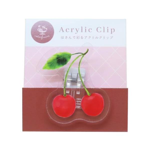「クリップ マグネット」 アクリルクリップ colorfruits クリップ Green Flash みずみずしいフルーツイラストにカラフルなバイカラーがかわいい みずみずしいフルーツのイラストにカラフルなバイカラーを組み合わせたステーショ...
