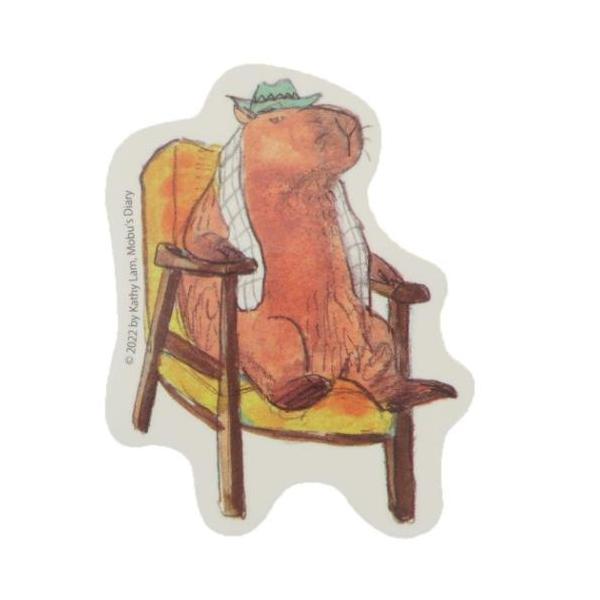 「ステッカーその他」 ダイカットシール Mobu's Diary ステッカー Capybara 台湾で大人気Mobu's Diaryのステーショナリー雑貨 台湾で大人気のコミック作品集[三毛猫モブは猫缶を稼ぎたい Mobu's Diary]...