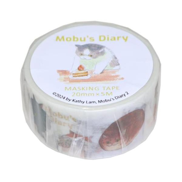 「マスキングテープ」 20mmマステ 三毛猫モブは猫缶を稼ぎたい Mobu's Diary マスキングテープ ねこ Green Flash 三毛猫モブは猫缶を稼ぎたいのオリジナルデザイングッズ第2弾 台湾で大人気のコミック作品集[三毛猫モブ...