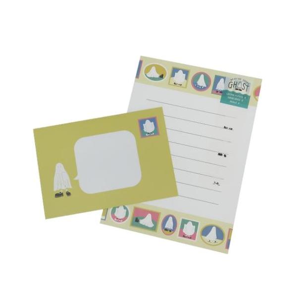 「レターセット」 手紙セット WEARING SHOES GHOST レターセット Green Flash flame 靴を履いたおばけのカラフルな配色＆仕掛けが楽しい文具シリーズ 毎日が楽しくなるキュートなステーショナリーシリーズこちらは...