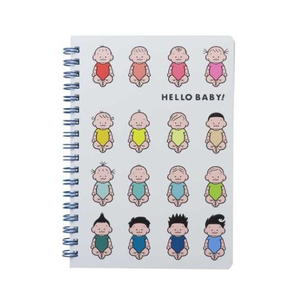 「ミニノート リングノート」 リングノート おおのたろう B6リングノート HELLO BABY白 学研ステイフル 使いやすいB6サイズのリングノート ユニークでやさしい世界観をもつイラストレーター[おおのたろう]のステーショナリーシリーズ...