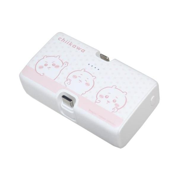 「スマホアクセその他」 ちいかわ キャラクター モバイルバッテリー Lightning/Type-Cコネクタ付き リチウムイオン充電器 4000mAh 2台同時充電可能 ちいかわ ハチワレ うさぎ達の何気ない日常を描いたX(旧：Twitte...