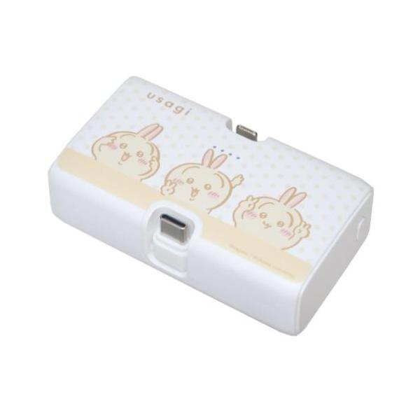 「スマホアクセその他」 ちいかわ グッズ モバイルバッテリー キャラクター Lightning/Type-Cコネクタ付き リチウムイオン充電器 4000mAh 2台同時充電可能 ちいかわ ハチワレ うさぎ達の何気ない日常を描いたX(旧：Tw...