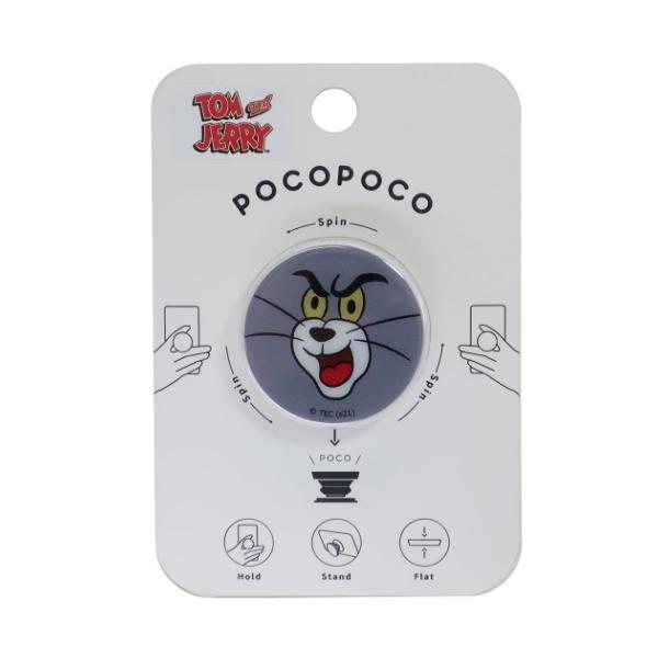 「スマホアクセその他」 pocopoco トムとジェリー スマホアクセ TOMフェイス ワーナーブラザーズ グルマンディーズ フラットタイプで邪魔にならない新しいスマホアクセ 誕生80周年を迎えますます盛り上がる[トム＆ジェリー]が実写映画...