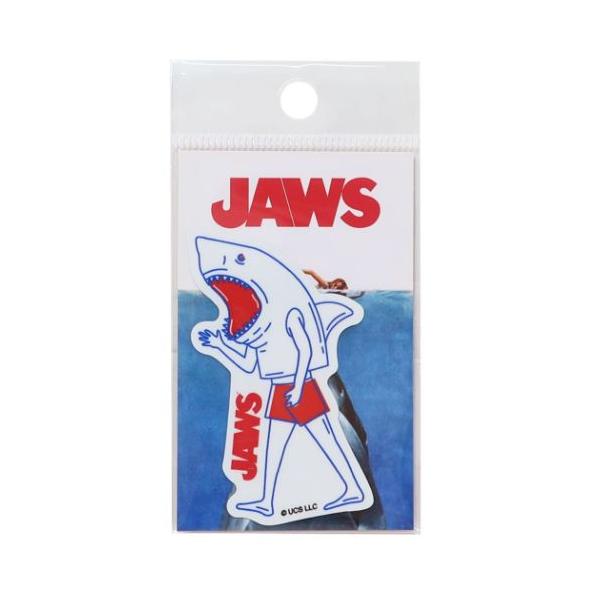 「ステッカー：キャラクター」 ジョーズ 映画キャラクター ビニールシール ダイカットミニステッカー WALKING JAWS 自転車やパソコンいろんなところに貼って楽しい耐水ステッカー 人喰いサメが襲うパニックムービー[JAWS/ジョーズ]...