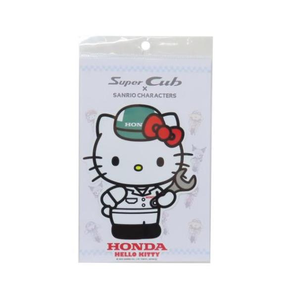 「ステッカー：キャラクター」 HONDAxハローキティ ビッグサイズステッカー ビッグシール 作業着 サンリオ 自転車やパソコンいろんなところに貼って楽しい耐水ステッカー 大人気サンリオキャラクターとHONDAのコラボグッズにまたまた可愛い...