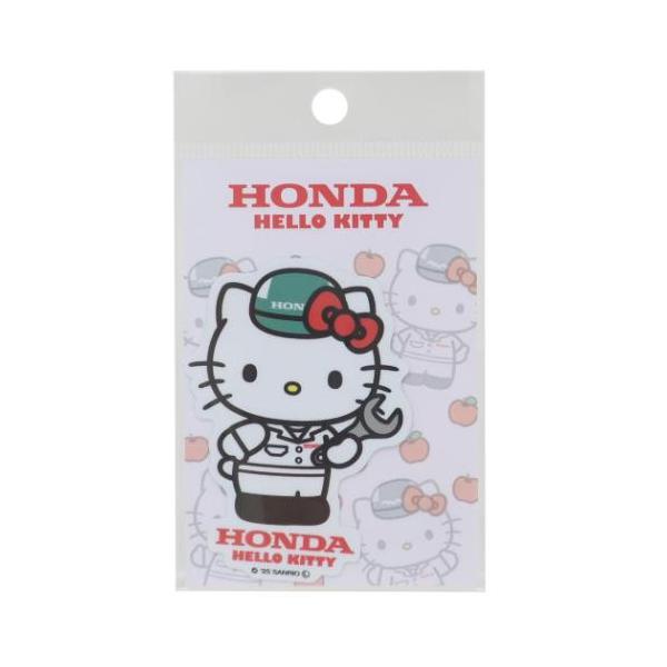 「シール：キャラクター」 HONDA×ハローキティ キャラクター ダイカットシール ダイカットステッカー 作業着 サンリオ 自転車やパソコンいろんなところに貼って楽しい耐水ステッカー 大人気ハローキティとHONDAがコラボしたかわいいステッ...