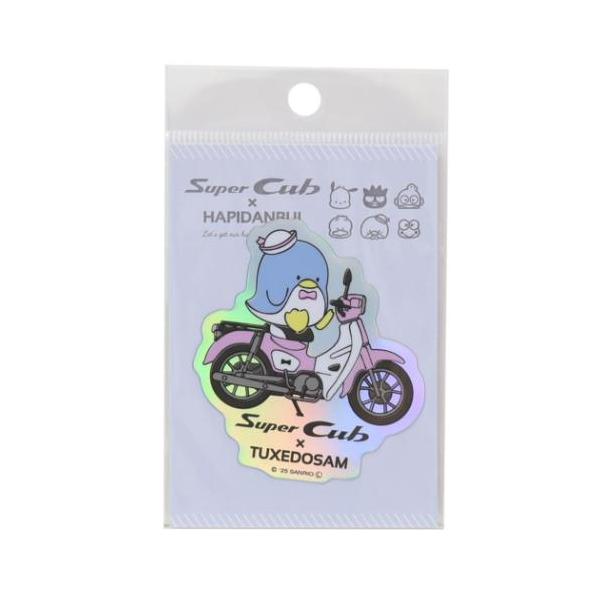 「ステッカー：キャラクター」 タキシードサム グッズ ビニールシール サンリオ キャラクター 自転車やパソコンいろんなところに貼って楽しい耐水ステッカー 大人気サンリオキャラクターとHONDAのスーパーカブがコラボしたかわいいステッカーが登...