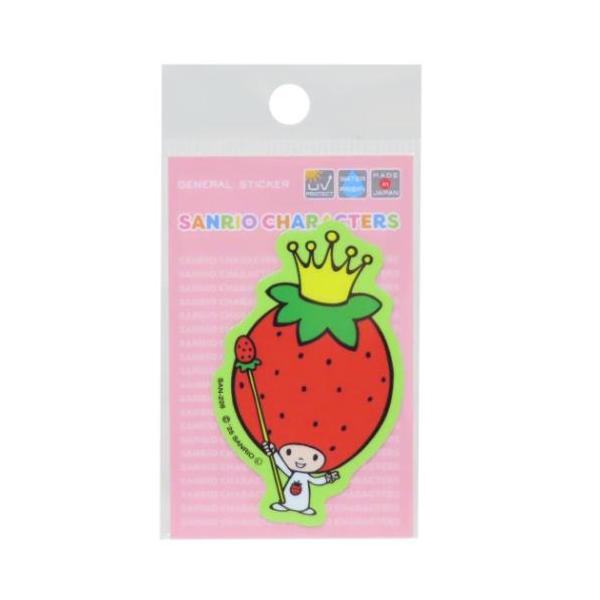 「ステッカー：キャラクター」 ダイカットミニステッカー いちごの王さま ビニールシール サンリオ ゼネラルステッカー 自転車やパソコンいろんなところに貼って楽しい耐水ステッカー 大人気サンリオキャラクターズグッズにまたまた可愛いnewアイテ...