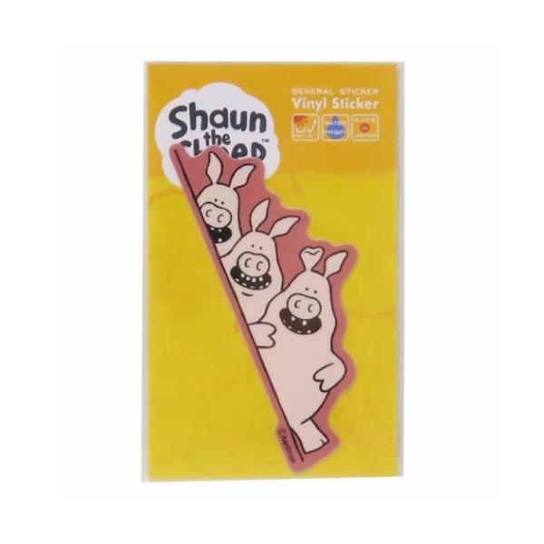 「ステッカー：キャラクター」 ひつじのショーン ダイカットシール ダイカットミニステッカー 3匹のいたずらブタ ひょっこり 自転車やパソコンいろんなところに貼って楽しい耐水ステッカー 大人気[ひつじのショーン]のかわいいダイカットミニステッ...