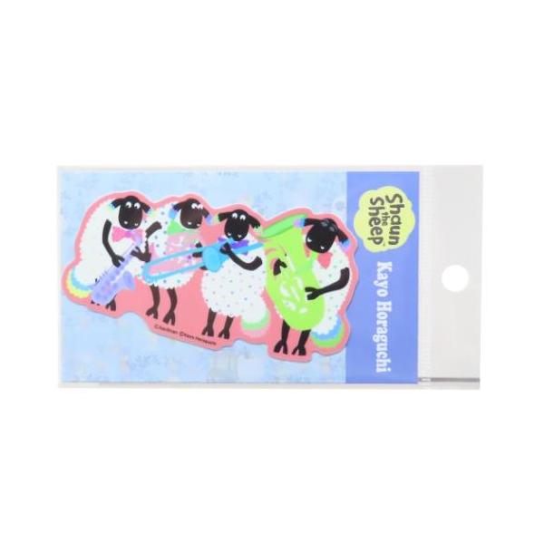 「ステッカー：キャラクター」 ひつじのショーン×ホラグチカヨ グッズ ダイカットシール キャラクター ダイカットステッカー 管楽器 自転車やパソコンいろんなところに貼って楽しい耐水ステッカー 人気グラフィック アーティストの[ホラグチカヨ]...