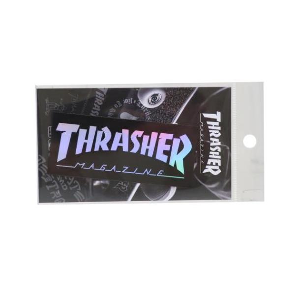 「ステッカーその他」 THRASHER グッズ ダイカットシール スラッシャー ホログラムステッカー HOMETOWN LOGO BK 自転車やパソコンいろんなところに貼って楽しい耐水ステッカー スケートカルチャーを体現するアイコニックブラ...