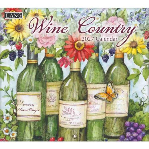 【発売日：2026年08月14日】「LANG/ラング」 2027 Calendar LANG ラング 壁掛けカレンダー2027年 Susan Winget Wine Country カントリー フラワー ワイン 毎年人気のアメリカLANG社...