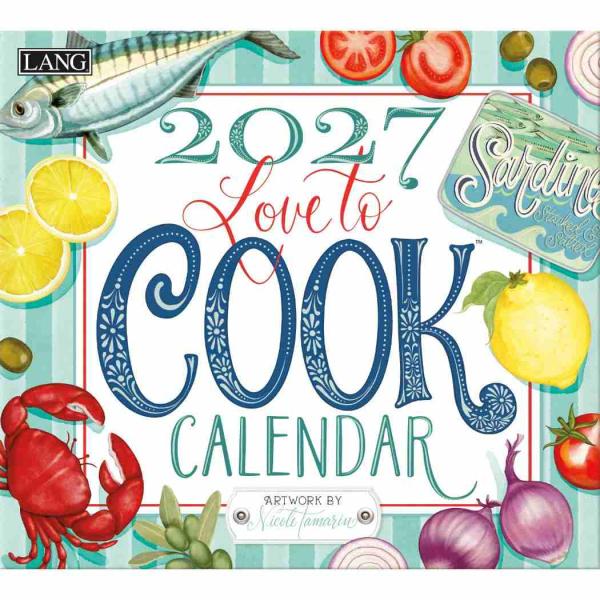 【発売日：2026年08月14日】「LANG/ラング」 2027 Calendar LANG ラング 壁掛けカレンダー2027年 Love To Cook Nicole Tamarin ハートアートコレクション 毎年人気のアメリカLANG社...