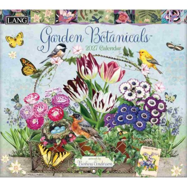 【発売日：2026年08月14日】「LANG/ラング」 2027 Calendar LANG ラング 壁掛けカレンダー2027年 Barbara Anderson Garden Botanicals カントリー フラワー 蝶 鳥 毎年人気の...