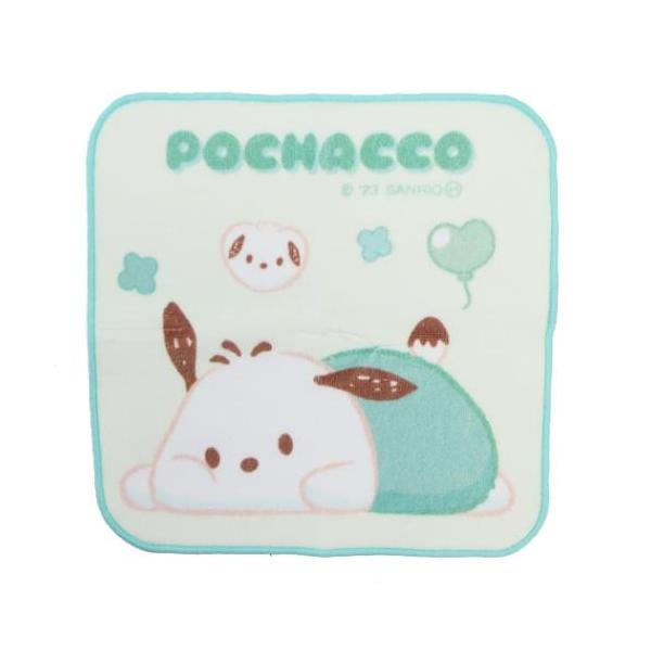 「ハンドタオル」 ポチャッコ ジャガードハンカチタオル サンリオ ミニタオル キャラクター ジャガードタイプで柔らかく、手触り＆吸水もバツグン 大人気サンリオキャラクターのタオルシリーズこちらは暑い季節の汗拭きハンカチにぴったりな[プチタオ...