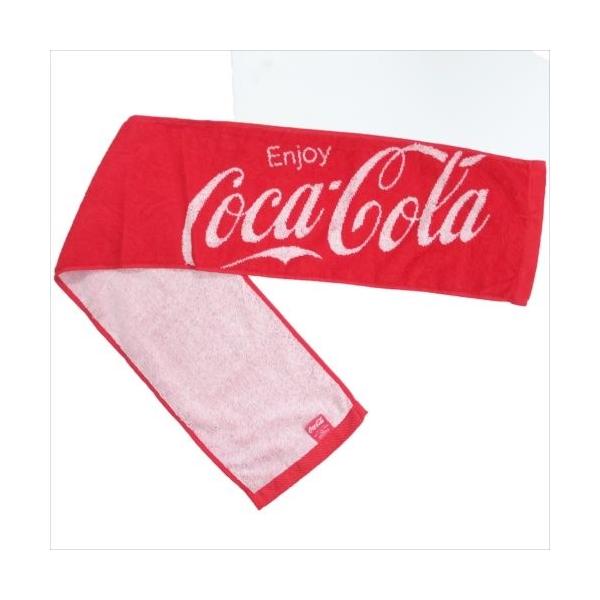 「フェイスタオル」 ジャガードスリムロングタオル Enjoy ロゴ キャラクター コカコーラ 犬飼タオル 20×110cm スポーツタオル グッズ 吸水＆手触りもバツグンのジャガードタイプ 全世界の人が知ってる Coca-Cola/コカ コ...
