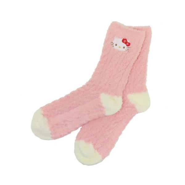 「もこもこソックス」 ハローキティ 女性用防寒靴下 編み込みボアソックス サンリオ ジェイズプランニング 編み込み模様がかわいいあったかソックス 大人気サンリオキャラクターグッズにまたまた可愛いnewアイテム登場こちらはワンポイント刺繍付[...