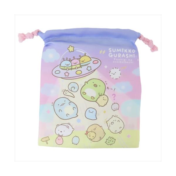 「巾着袋」 巾着 すみっコぐらし 巾着袋 サンエックス ケイカンパニー 新入学 グッズ バラつきがちな小物を可愛くコンパクトに収納できる サンエックスの大人気キャラクター[すみっこぐらし]からまたまた可愛いアイテム登場こちらは小物を可愛く収...