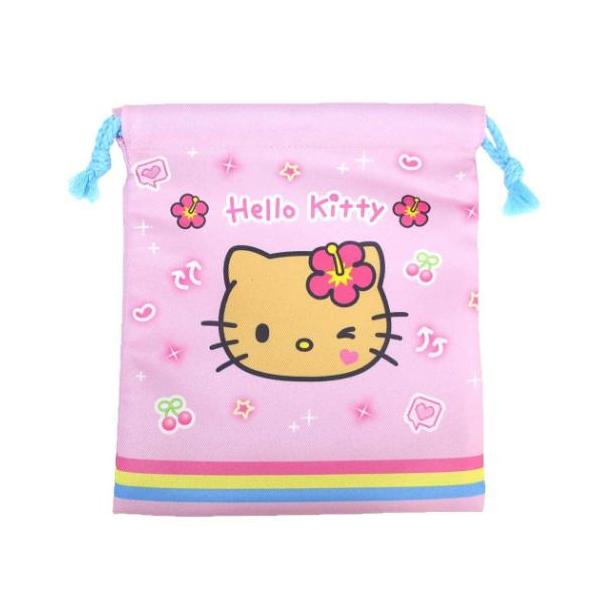 「巾着袋」 ハローキティ グッズ 巾着袋 キャラクター きんちゃくポーチ 日焼け 幼稚園や小学校でのコップ袋や旅行用のポーチとして大活躍 大人気サンリオキャラクターグッズにまたまた可愛いnewアイテム登場こちらは小物を入れたりしておくのに便...