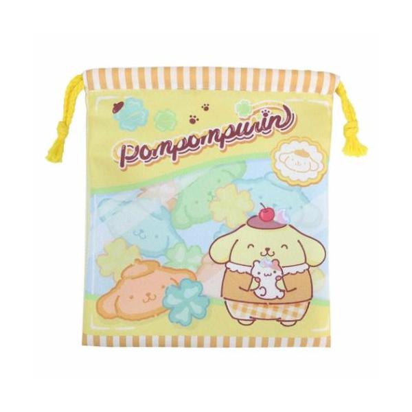 「巾着袋」 ポムポムプリン きんちゃくポーチ 巾着袋 サンリオ キャラクター 幼稚園や小学校でのコップ袋や旅行用のポーチとして大活躍 大人気サンリオキャラクターグッズにまたまた可愛いnewアイテム登場こちらは小物を入れたりしておくのに便利な...