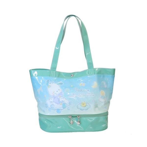 「プールバッグ」 ポチャッコ ポケット付きビニールトート 2層式 プールバッグ サンリオ キャラクター 海やプールはもちろん、キャンプ等の時にも大活躍のビーチバッグ 大人気サンリオキャラクターのサマーレジャーシリーズこちらは夏の定番アイテム...