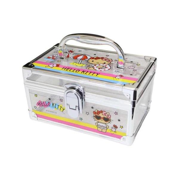 「バニティケース」 ハローキティ グッズ コスメボックス キャラクター バニティケース 日焼け 小物の整理に便利なトレイ付き 大人気サンリオキャラクターグッズにまたまた可愛いnewアイテム登場こちらはコスメケースやジュエリーボックスにちょう...