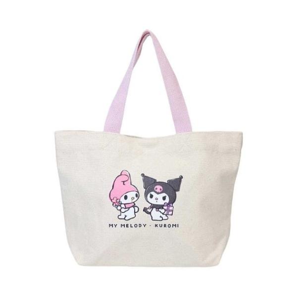 「ランチトート」 ランチバッグ マイメロディ＆クロミ キャンバスミニトート キナリ サンリオ マルヨシ お弁当バッグに、普段使いのサブバッグにもちょうどいいサイズ 大人気サンリオキャラクターグッズにまたまた可愛いnewアイテム登場こちらは定...