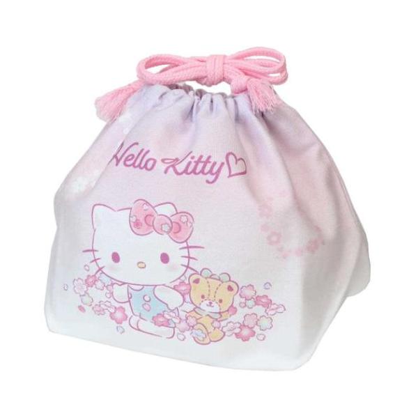 「ランチ巾着」 ハローキティ ランチ袋 サンリオ ランチ巾着 キャラクター ピンク お弁当を包むのに便利なランチ巾着ポーチ 大人気サンリオキャラクターのキュートな学童雑貨シリーズこちらはお弁当箱を入れるのにぴったりな[マチ付きランチ巾着]広...