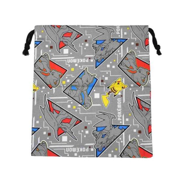 「巾着袋」 ポケットモンスター 巾着M ポケモン 巾着袋 キャラクター グレー 着替えを入れたり、体育館靴をいれるのにぴったりな巾着 大人気[POCKET MONSTER/ポケットモンスター]のキュートな学童雑貨シリーズこちらはとっても可愛...