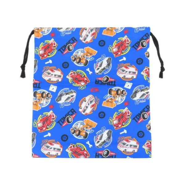 「巾着袋」 トミカ 巾着L 巾着袋 ブルー TOMICA キャラクター 体操服を入れたり旅行用などイロイロ使えるビッグ巾着 男の子大好き[プラレール]からまたまたNEWグッズが仲間入りこちらはとっても可愛い[きんちゃく袋L]体操着と一緒にタ...