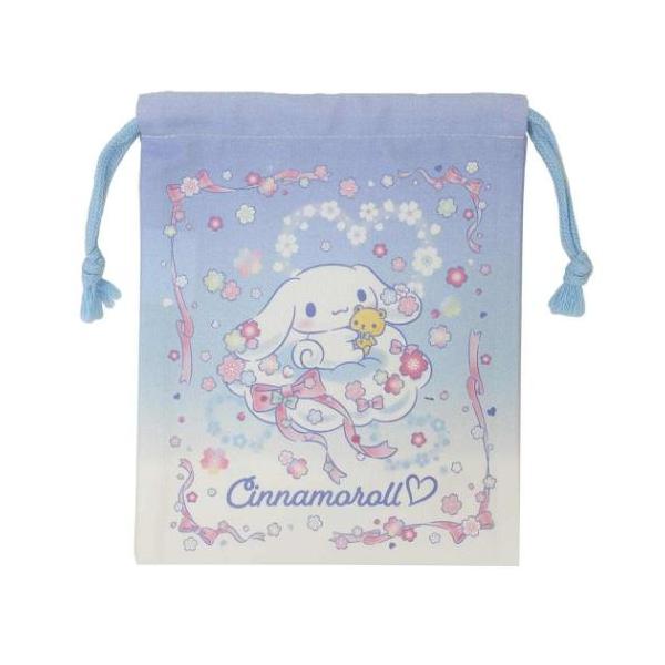 「巾着袋」 シナモロール 巾着袋 巾着S きんちゃくポーチ サックス サンリオ マルヨシ 従来より1cm高くなって色鉛筆やカトラリーセットも入ります 大人気サンリオキャラクターのキュートな学童雑貨シリーズこちらはいろいろ使える[きんちゃく袋...