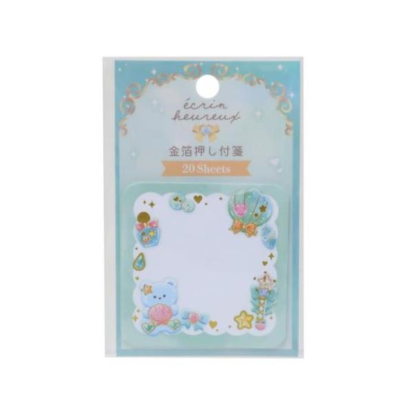 「付箋」 箔押し付箋 ECRIN HEUREUX エクランウルー 付せん カミオジャパン シェル シールで大好評エクランウルーの可愛い文具シリーズ 毎日が楽しくなるキュートなステーショナリーシリーズこちらは定番ステーショナリー[箔押しふせん...