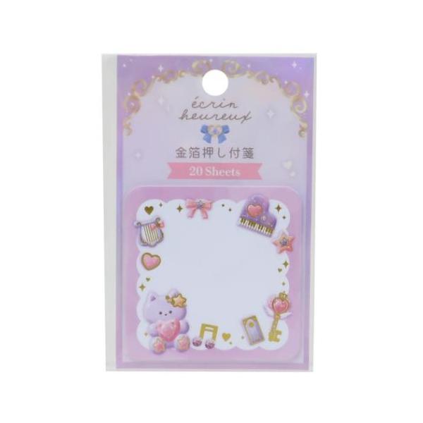 「付箋」 付せん ECRIN HEUREUX エクランウルー 箔押し付箋 メロディー 事務用品 伝言 シールで大好評エクランウルーの可愛い文具シリーズ 毎日が楽しくなるキュートなステーショナリーシリーズこちらは定番ステーショナリー[箔押しふ...